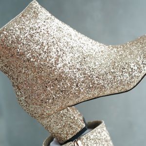Style Link Miami | Shoes | Gold Glitter Ankle Booties | Poshmark